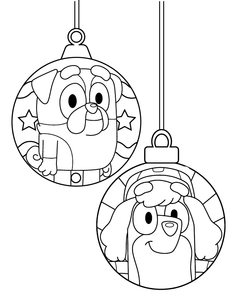 Bluey Christmas Coloring Pages to Print - Free Printable Coloring Pages