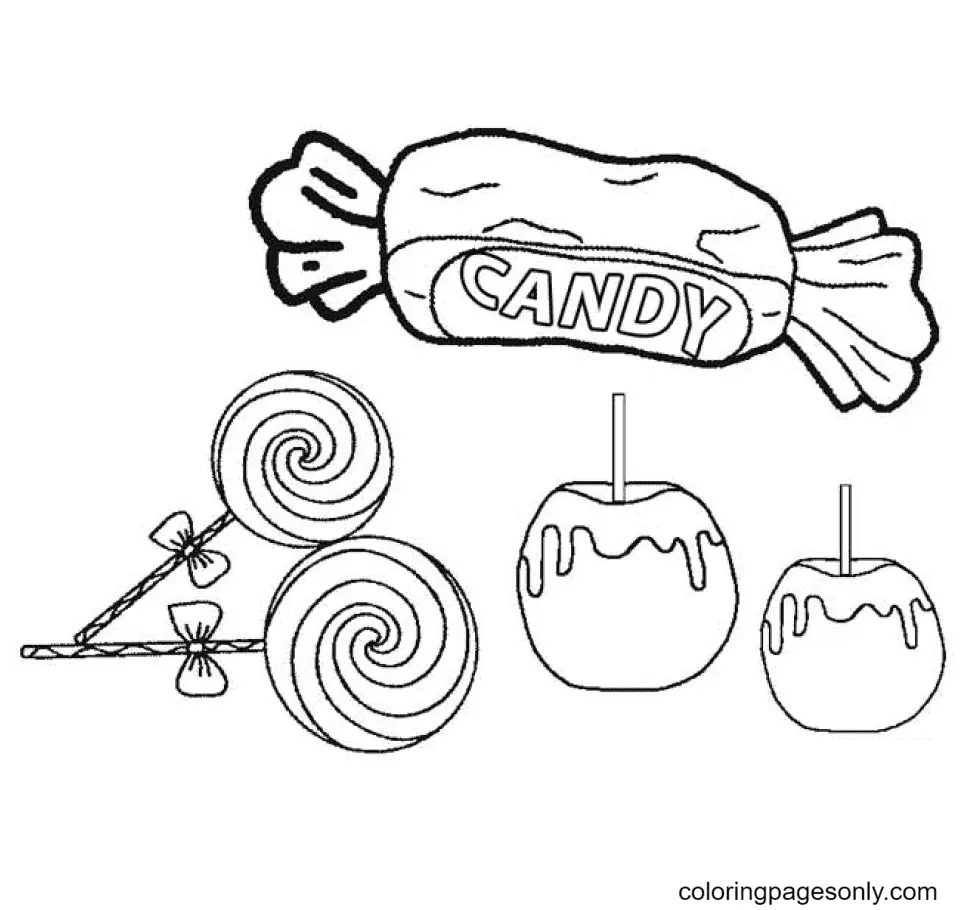 Candy Coloring Pages 30 Printable for Free Download