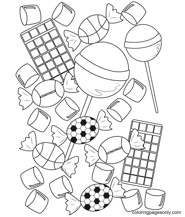 Candy Coloring Pages 1 Printable for Free Download