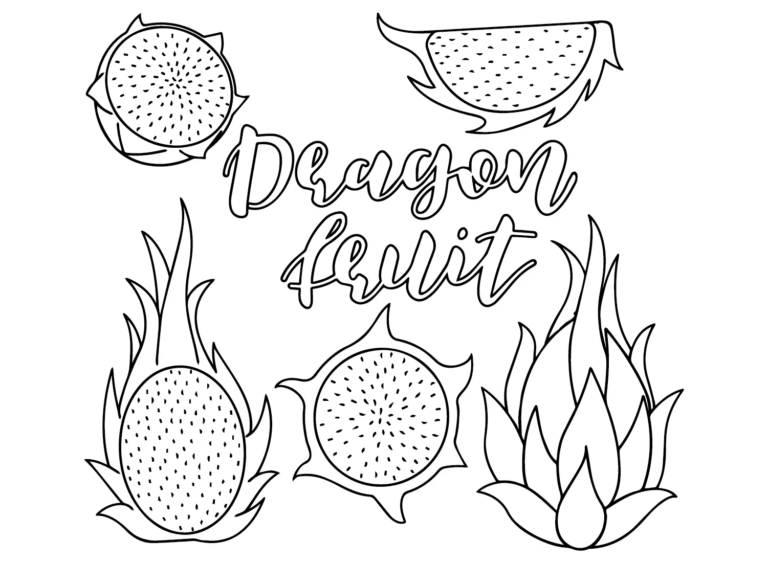 Dragon Fruit Coloring Pages 8 Printable for Free Download