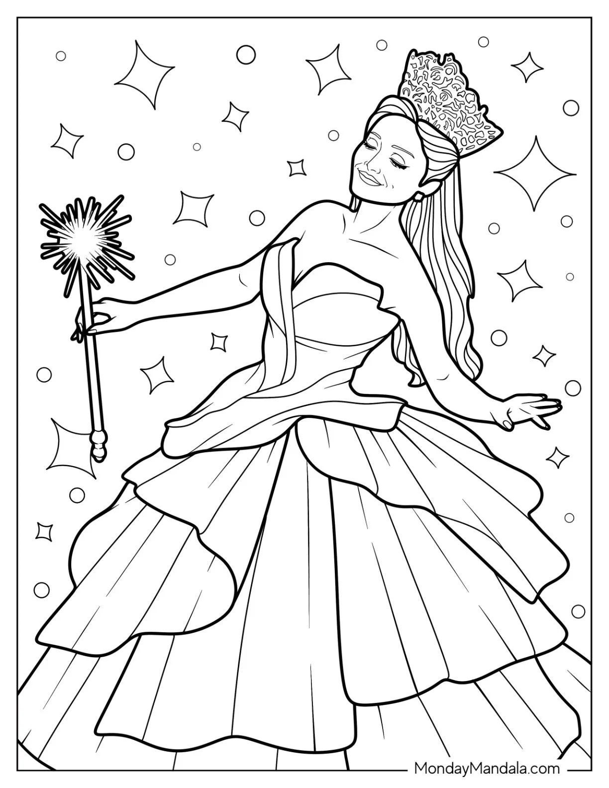 Glinda para Colorear - Imágenes Para Dibujar Gratis