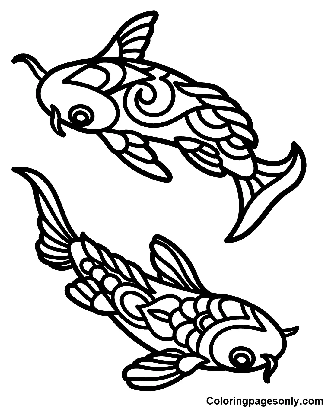 Chinese Fish Coloring Page