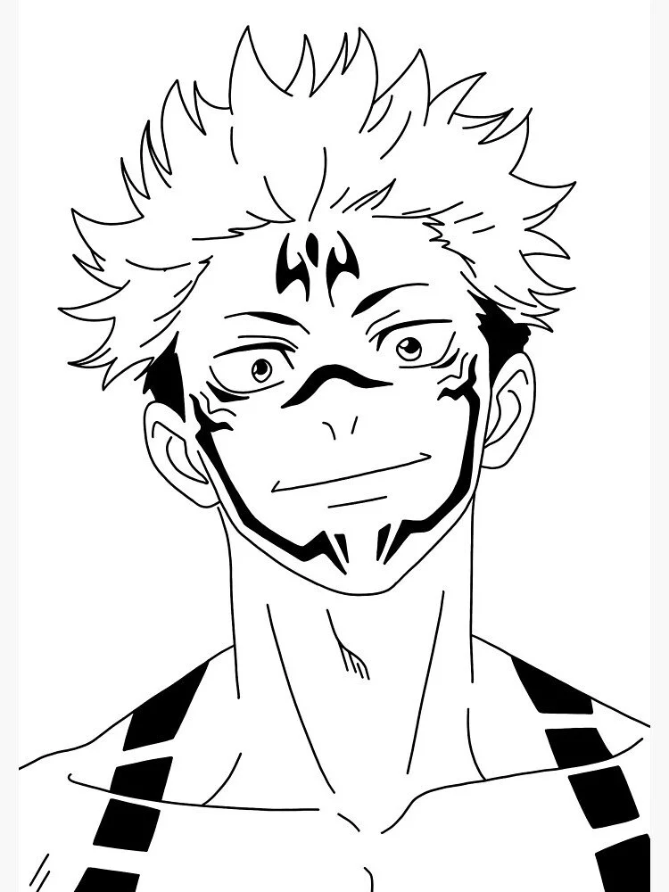 Desenhos de Sukuna Para Colorir e Imprimir - Pintar Grátis Online